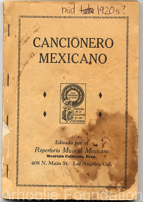 Repertorio Musical Mexicano - Mauricio Calderón - The Arhoolie Foundation